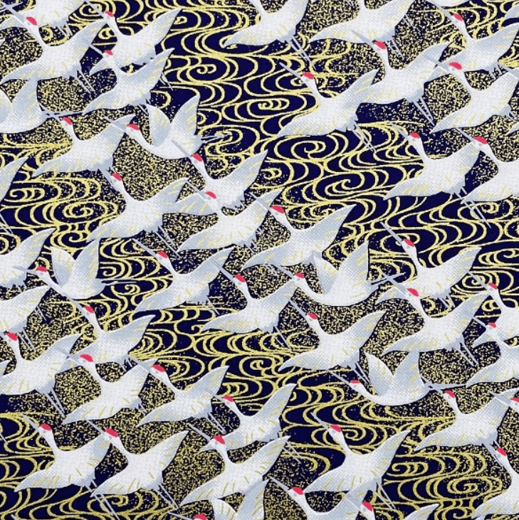 Japanese Yuzen Chiyogami Washi Paper (Y0823) – Graceful Cranes on Wave – Origami World