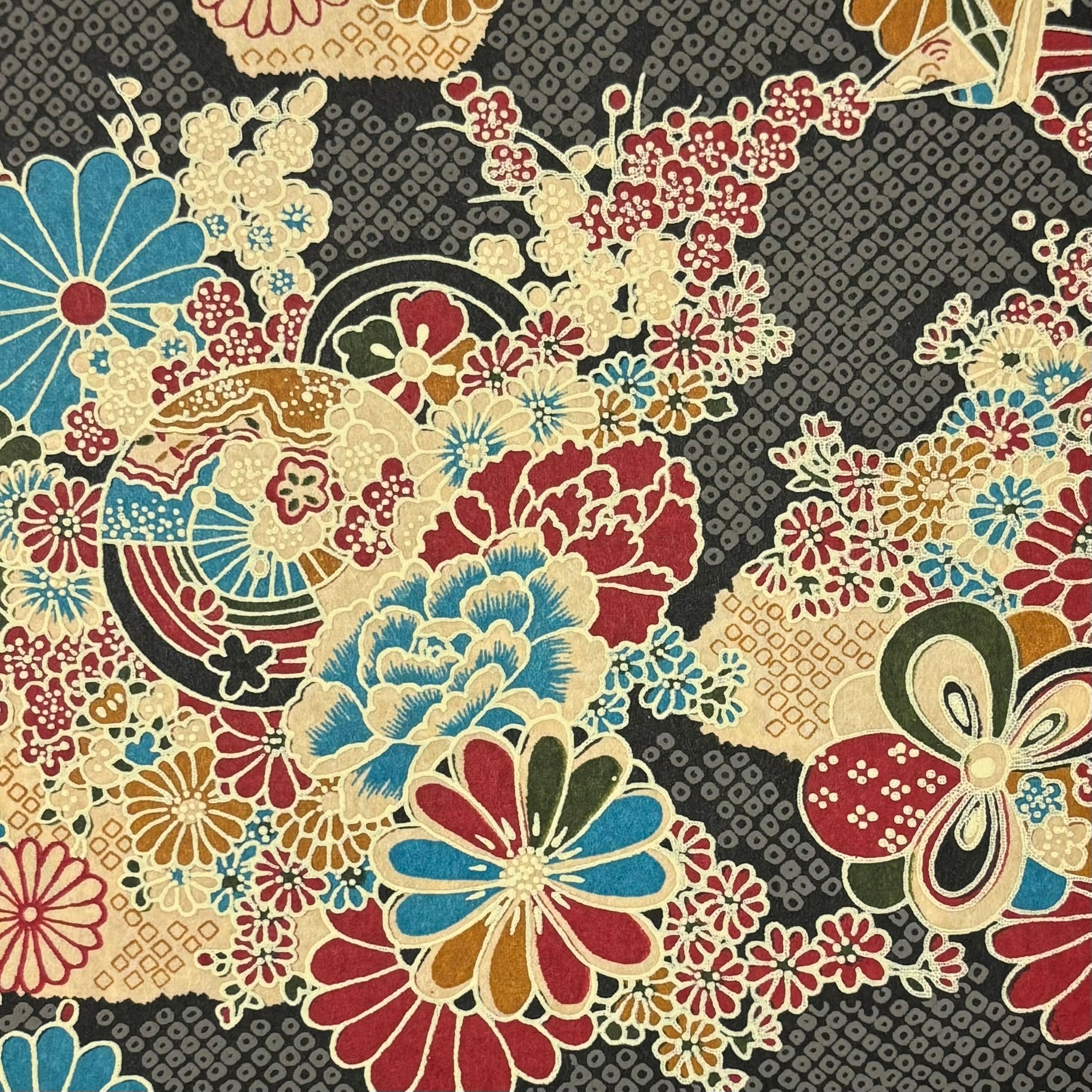 Japanese Yuzen Chiyogami Washi Paper Y0011 - Traditional Floral Elegan ...