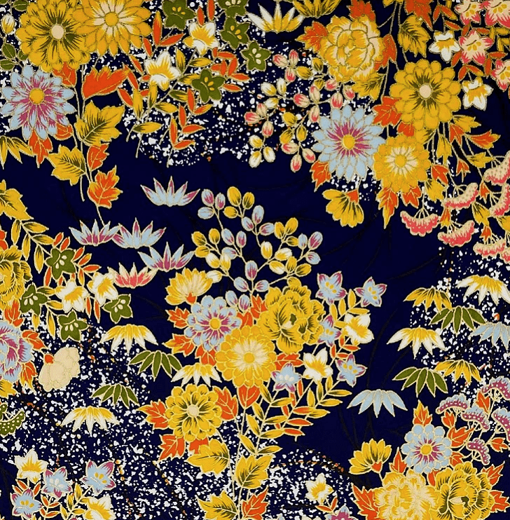 Japanese Yuzen Chiyogami Washi Paper (Y0305) – Golden Blossom Symphony ...