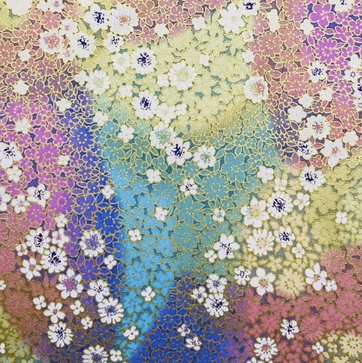 Japanese Yuzen Chiyogami Washi Paper (Y0908) – Radiant Floral Spectrum ...