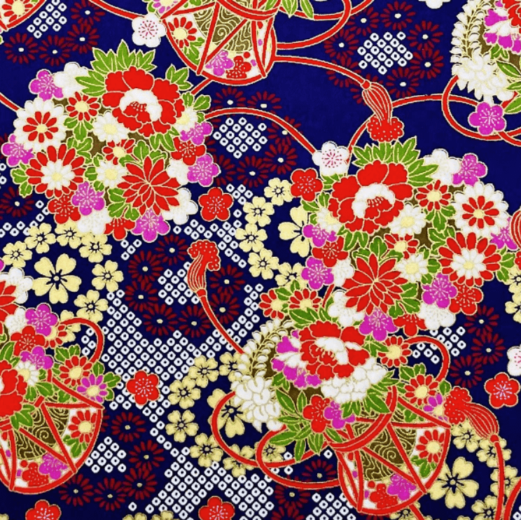 Japanese Yuzen Chiyogami Washi Paper - Product Code Y1079 - Festive Fl ...