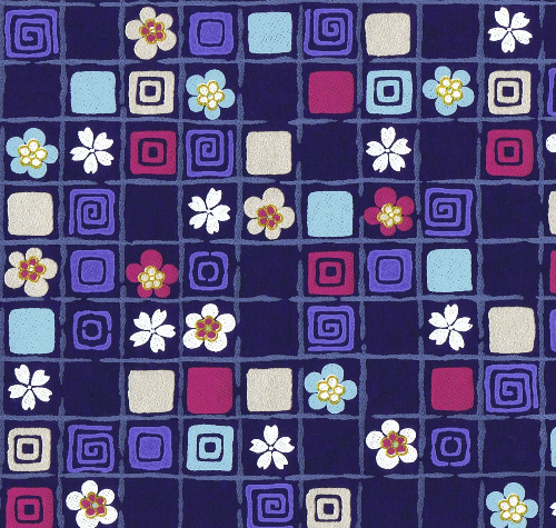 Japanese Yuzen Washi Paper - Blue and Purple Squares - Chiyogami Paper ...