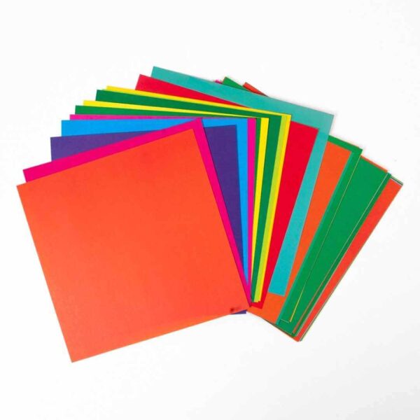 Origami Paper 36 sheets Solid Rainbow Colours – 12 Different Designs 6 ...