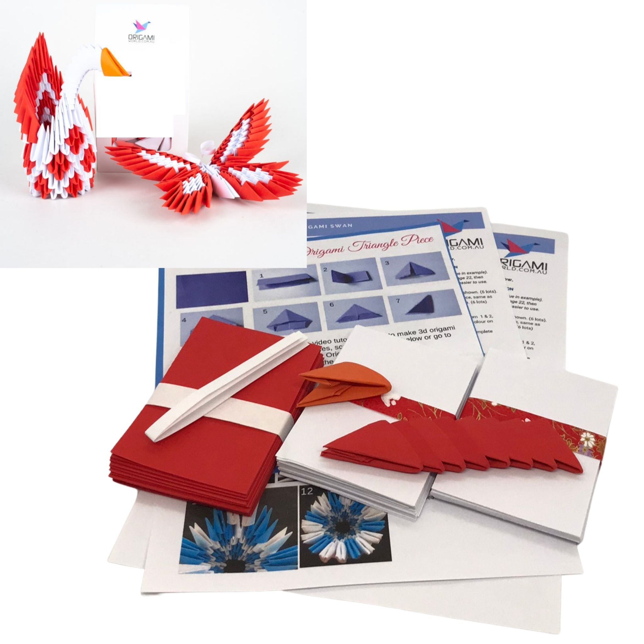 3D Origami Kit – 2in1 Kit to Make a Swan or Butterfly - Paper Supply K ...